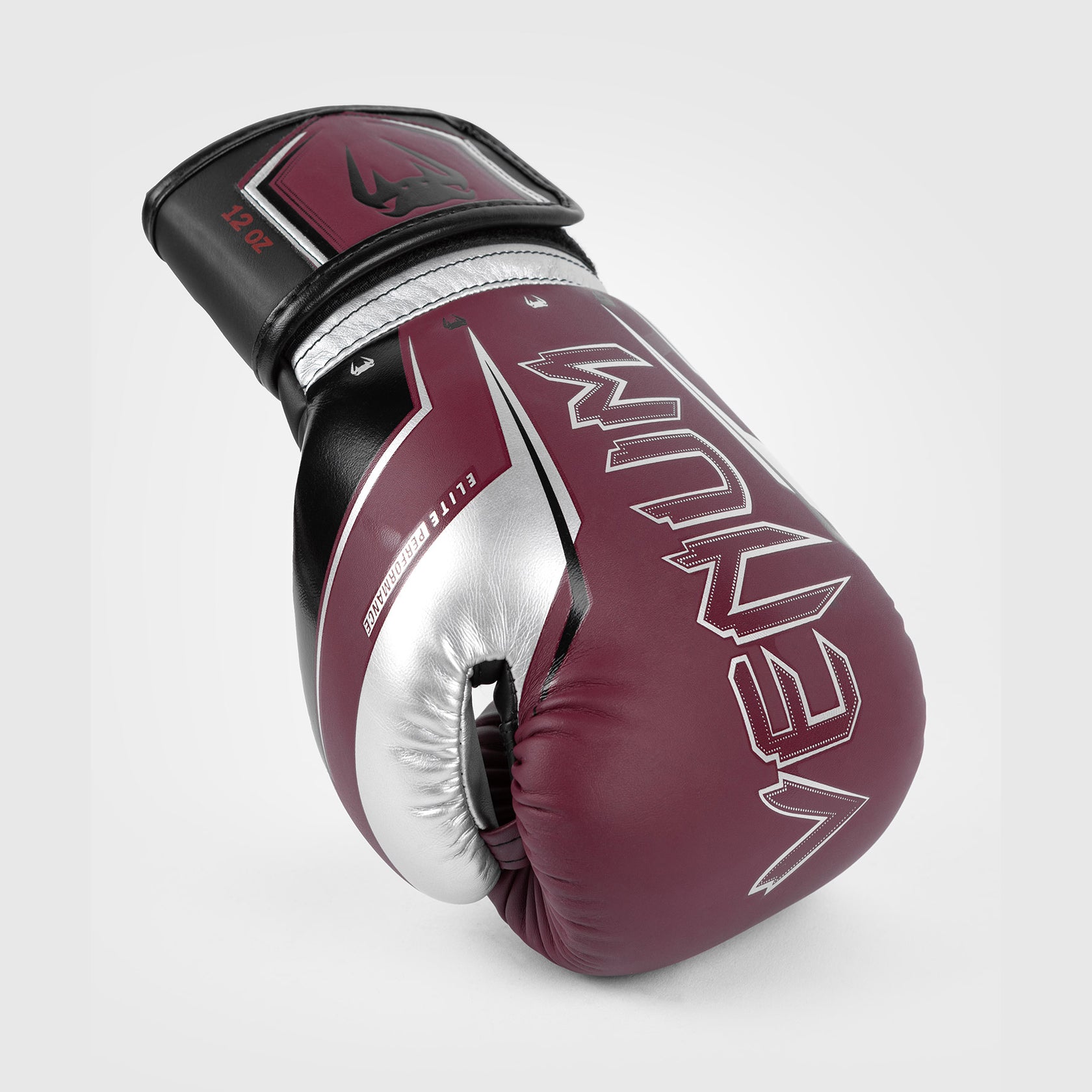 Gants de Boxe Venum Elite Evo - Rouge Bordeaux/Argent - Venum France