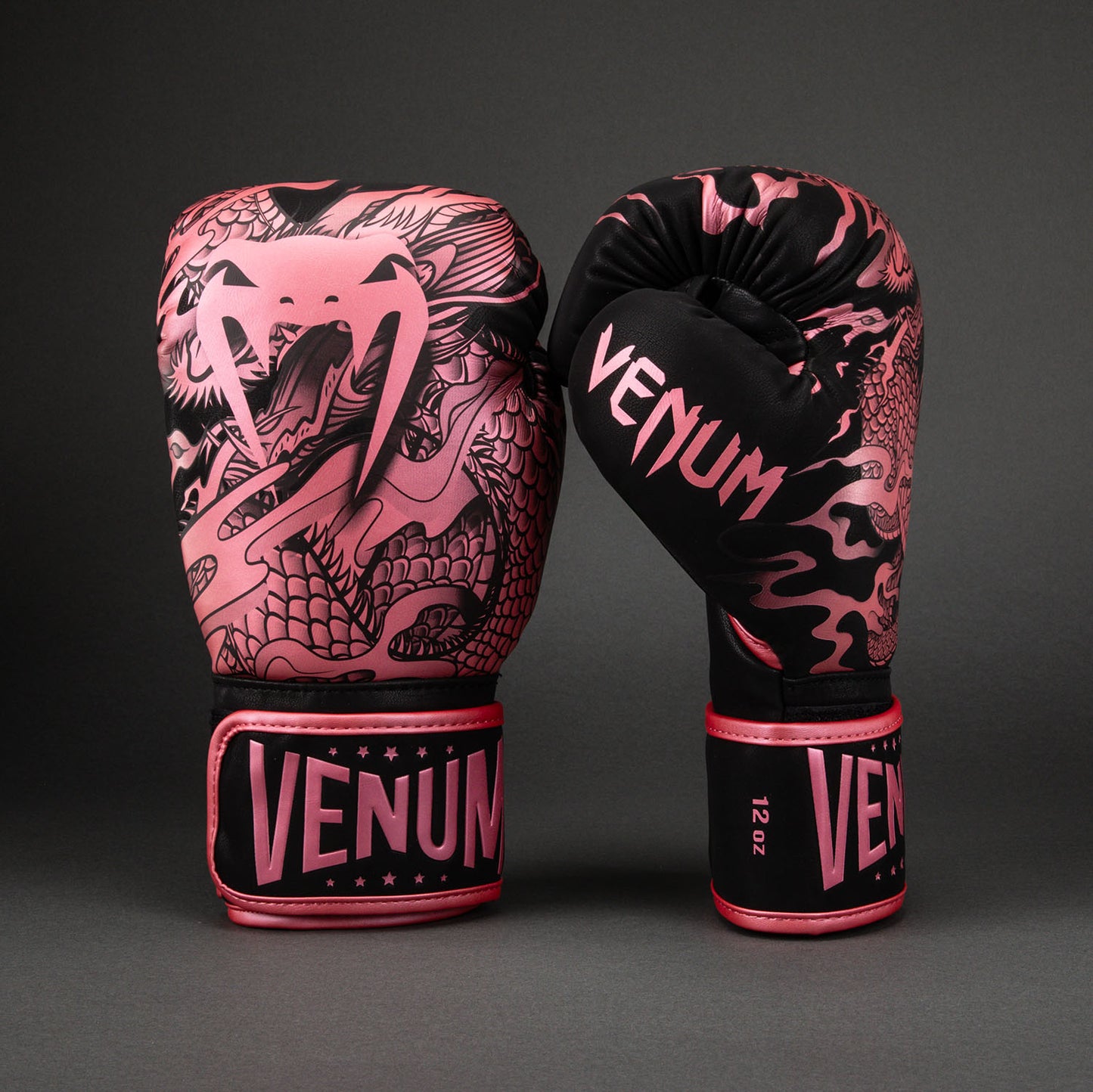 Gants de boxe Dragon's Flight - Noir/Rose métallisé - Venum France